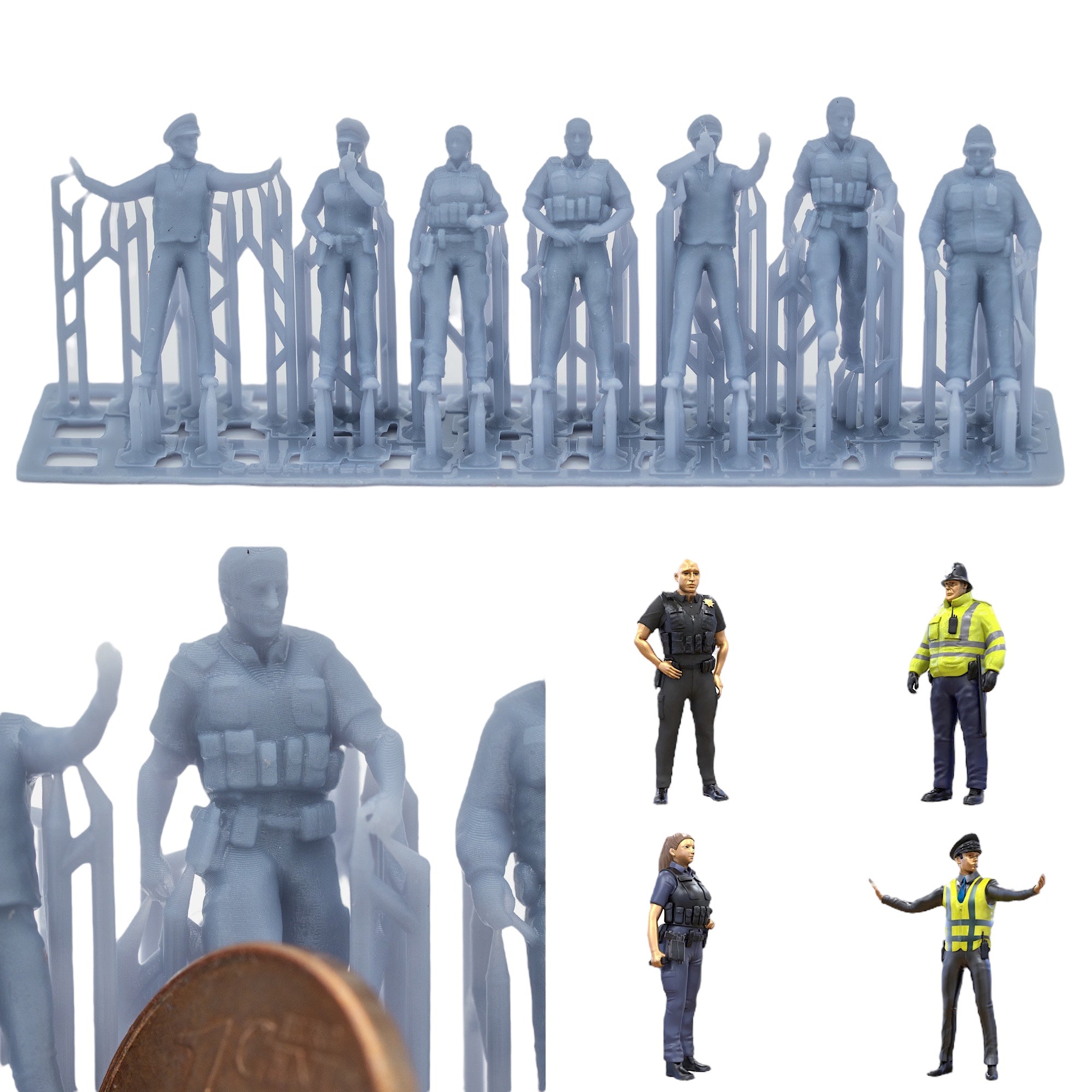 Diorama Figuren Set: Polizisten Figuren Set (h0_04) – 3drifter