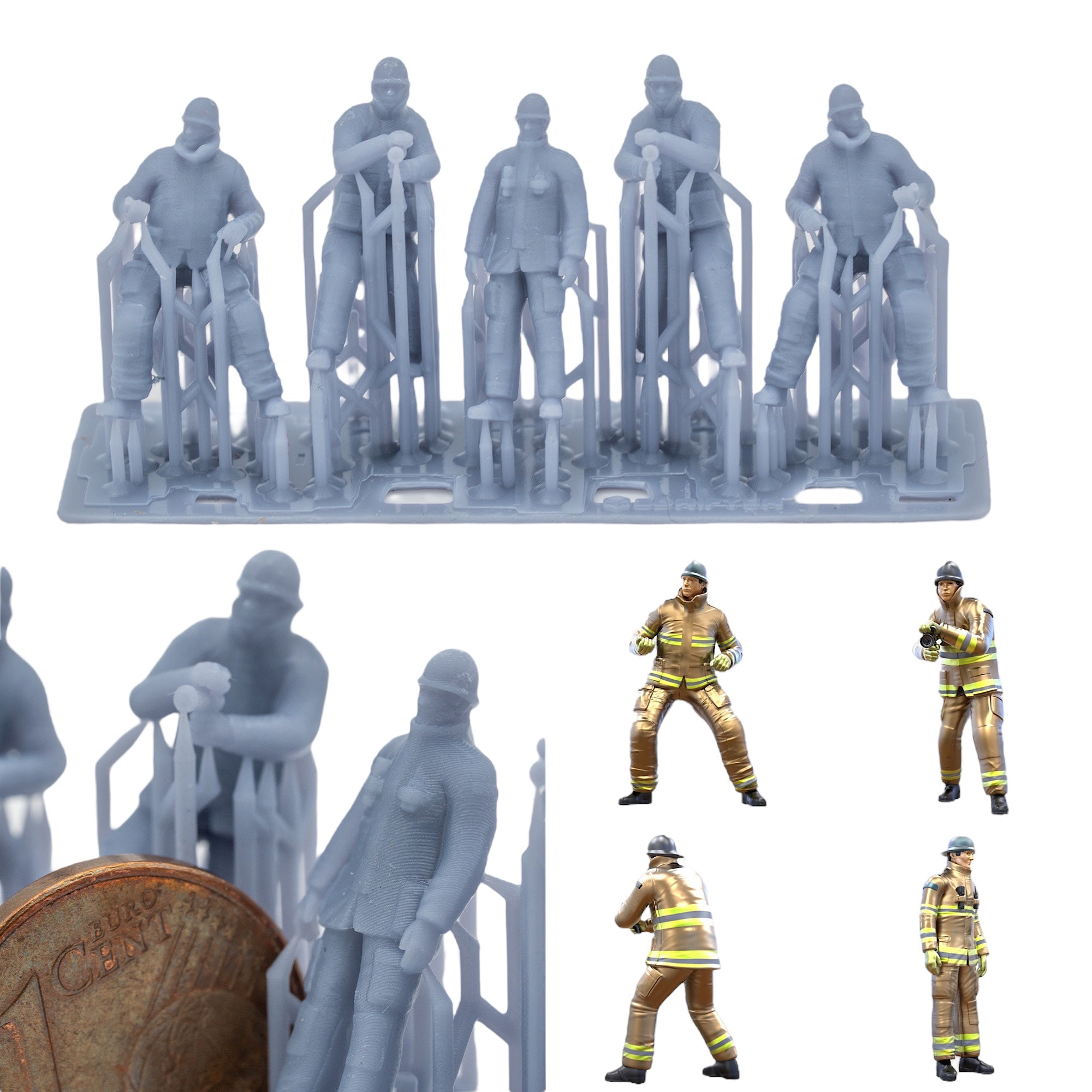 Diorama Figuren Set: Feuerwehr Figuren Set (h0_05) – 3drifter