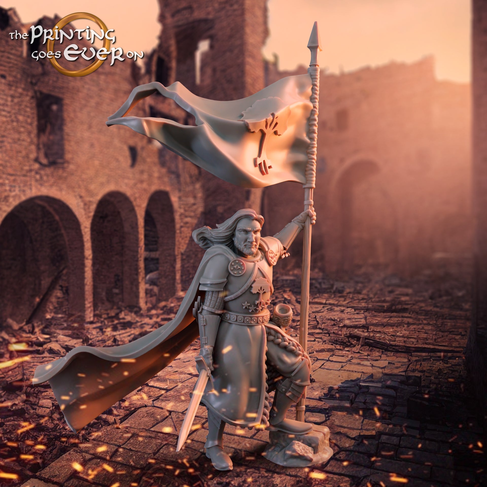 Medieval knight figures captain with standard - leader of Gonthan ...