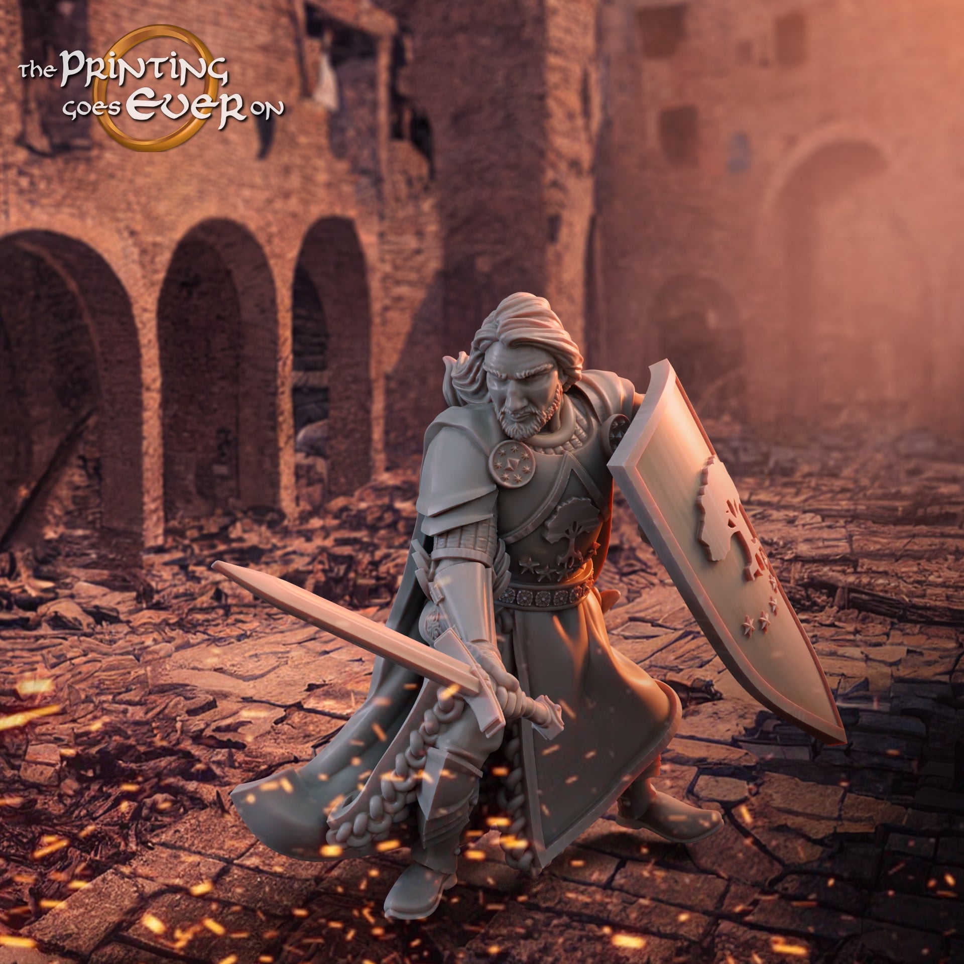 Medieval knight figures captain with sword - leader of Gonthan – 3drifter