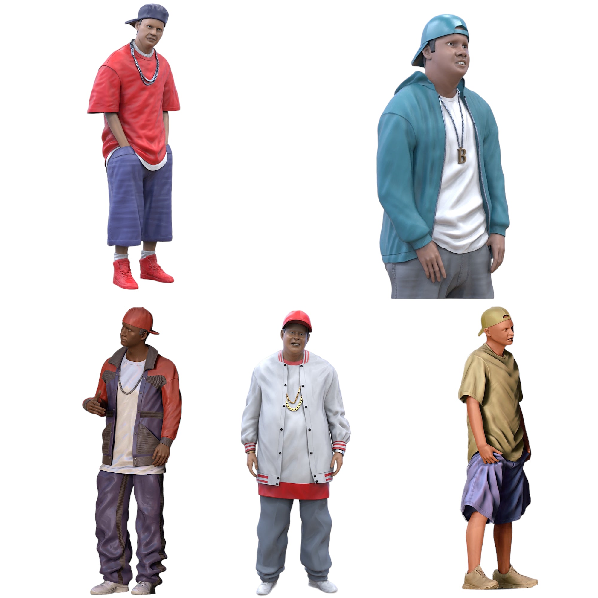 Miniatur Figur Ganster Rapper: HipHop Homies Set (Nr. s18) – 3drifter