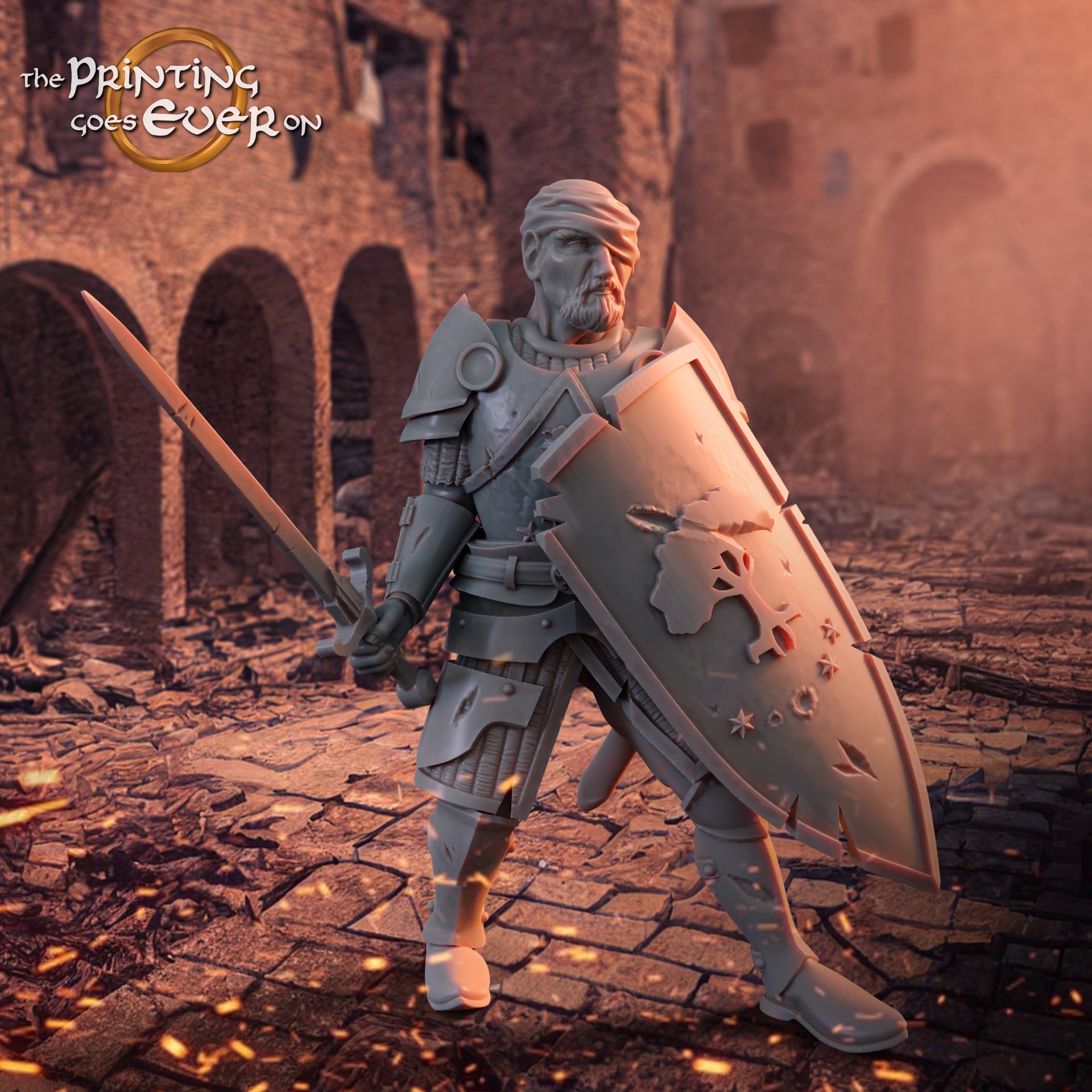 Mittelalterliche Ritter Figuren Verwunderter Ritter Veteran - Anführer ...